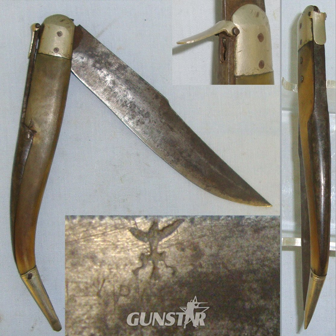 LARGE**19th Century Spanish Navaja Folding Fighting / Utility Lock ...