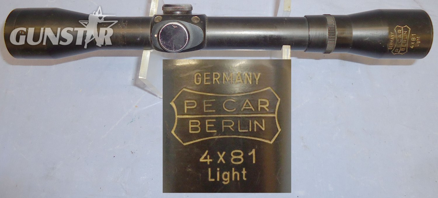 German Made Vintage Pecar Berlin 4 x 81 Light Rifle Scope. OPT 835 ...