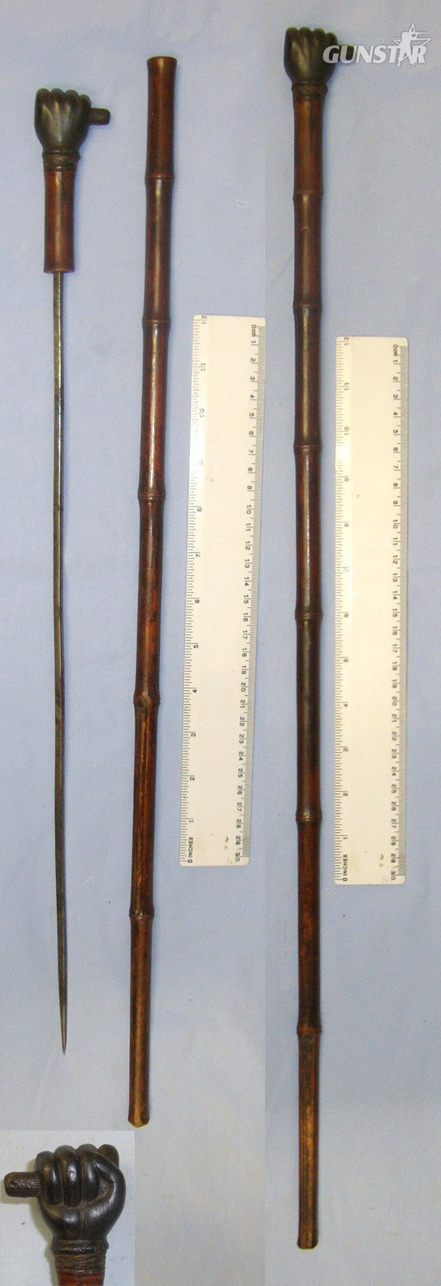 WW1 Era British Officer’s Cane Swagger Sword Stick With Ebonised Wood ...